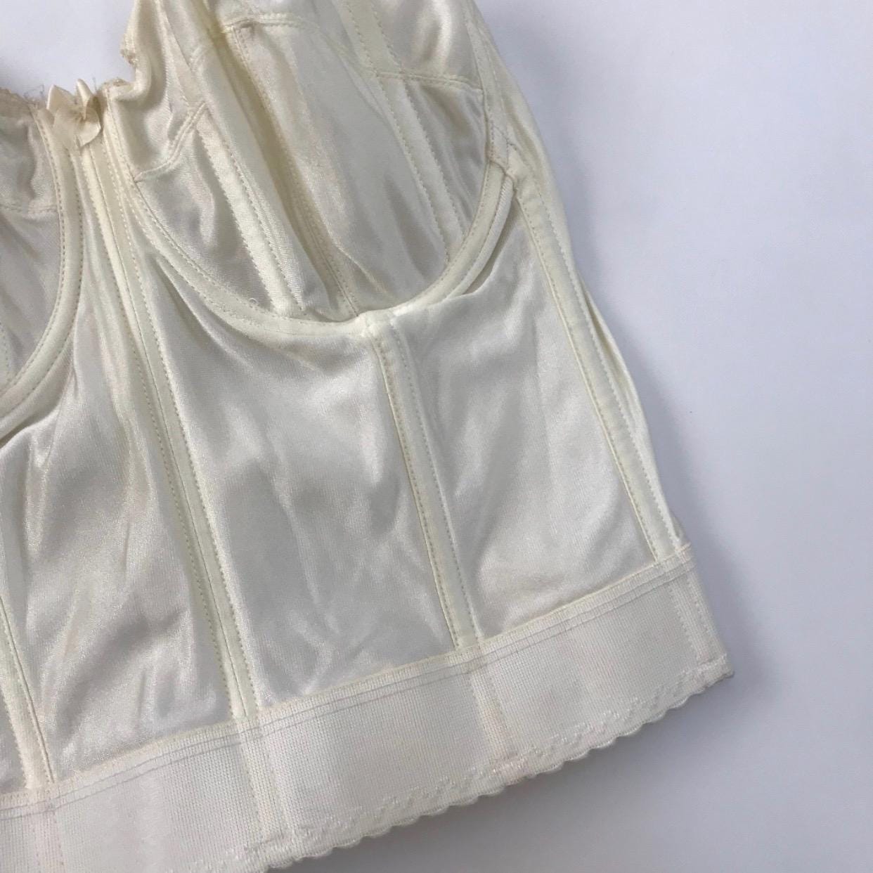 Vintage Goddess Bullet Bra 34dd Corset Top Unpadded White Lingerie ...