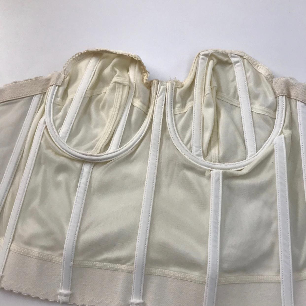 Vintage Goddess Bullet Bra 34dd Corset Top Unpadded White Lingerie ...