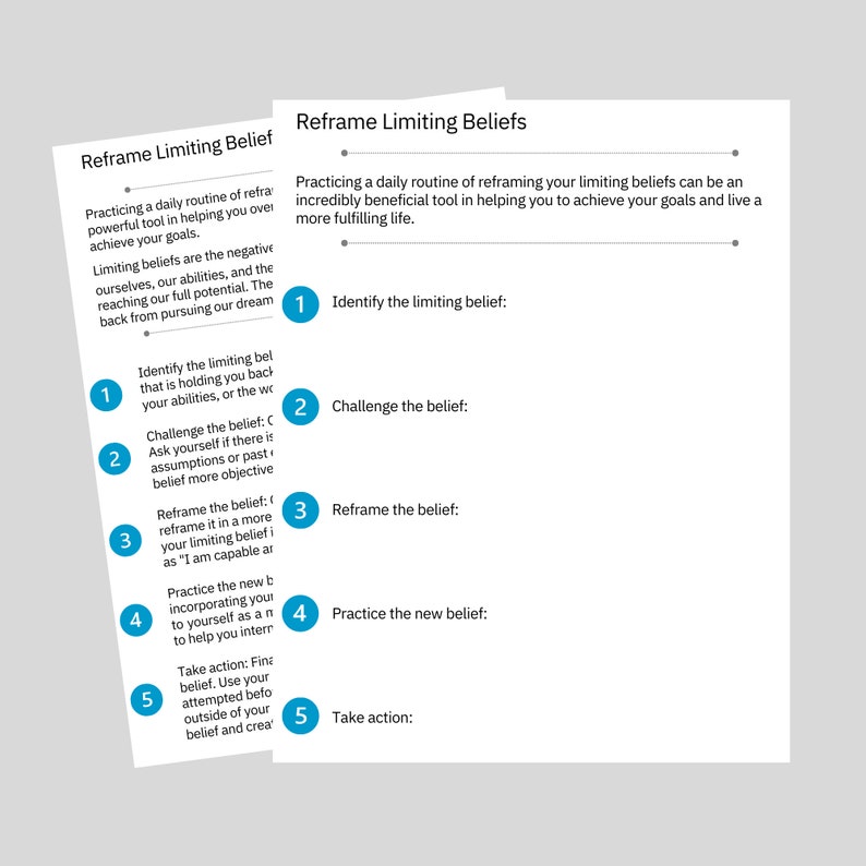 Reframe Your Limiting Beliefs in 5 Steps | Positive Mindset, Daily ...