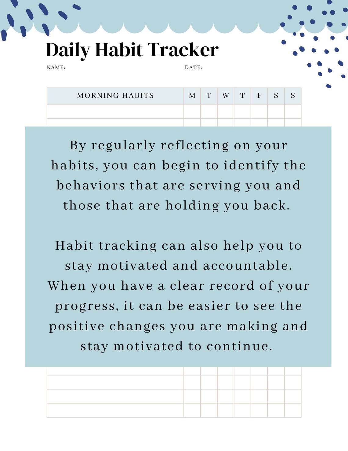 Daily Habit Tracker | Personal Growth, Growth Mindset, Atomic Habits ...