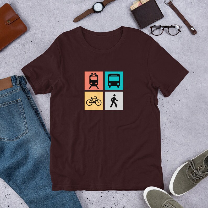 Rail Bus Bike Walk Transportation T-shirt - Etsy