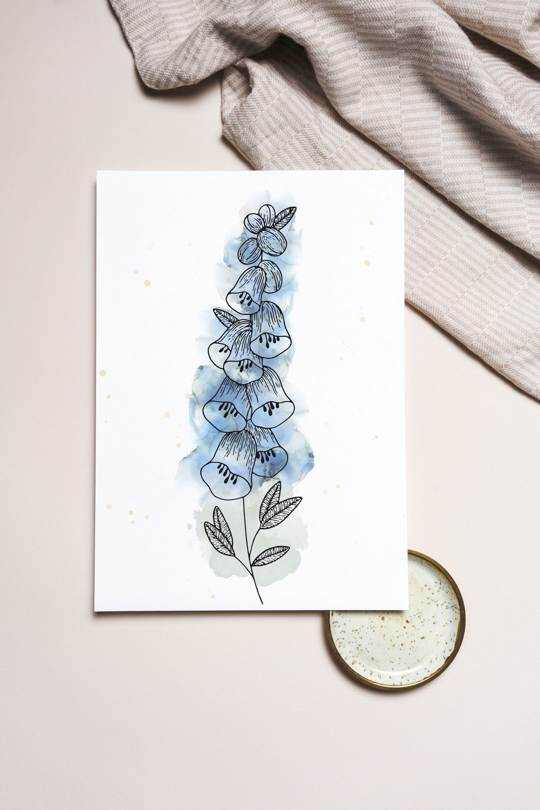 Foxglove Flower Print, Digital Download, Plant Wall Art, Floral Card ...