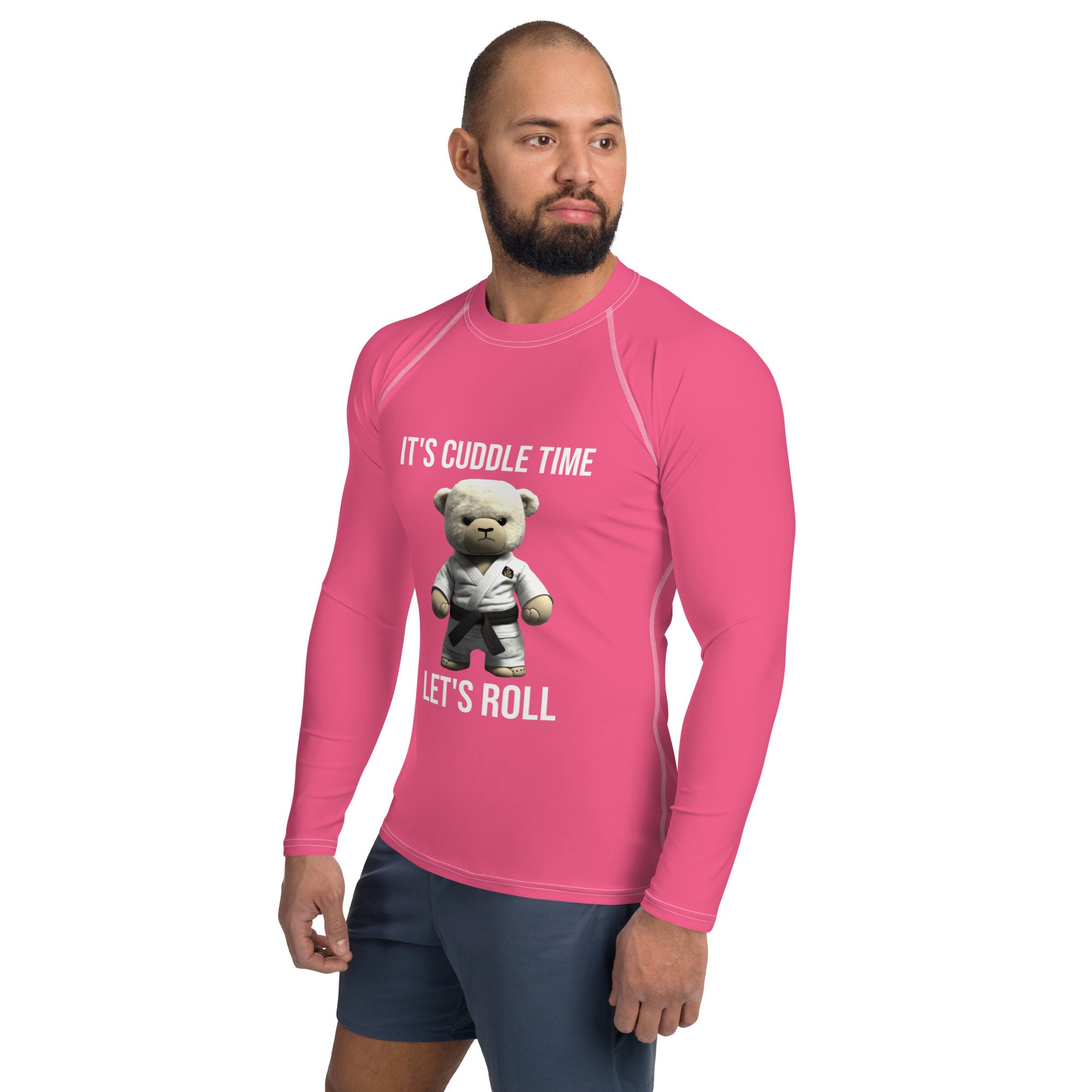 Cuddle Time Pink Men's BJJ Rash Guard - Etsy