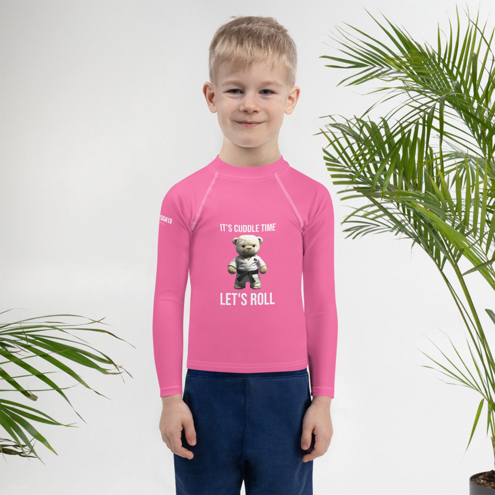 Cuddle Time Pink Kids BJJ Rash Guard - Etsy