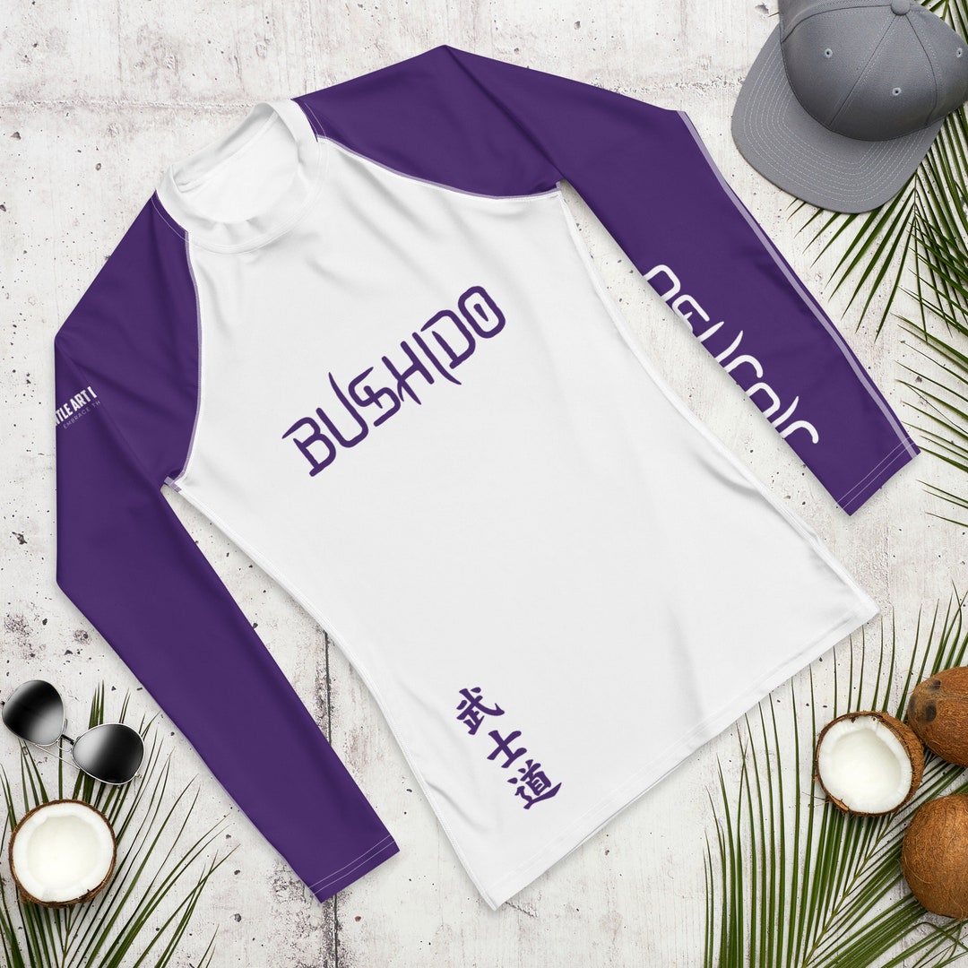 Bushido Men's Ranked BJJ Rash Guard for Purple Belts Nogi Grappling ...