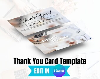 Printable, Editable Thank You Card Thank You Card Template - Etsy