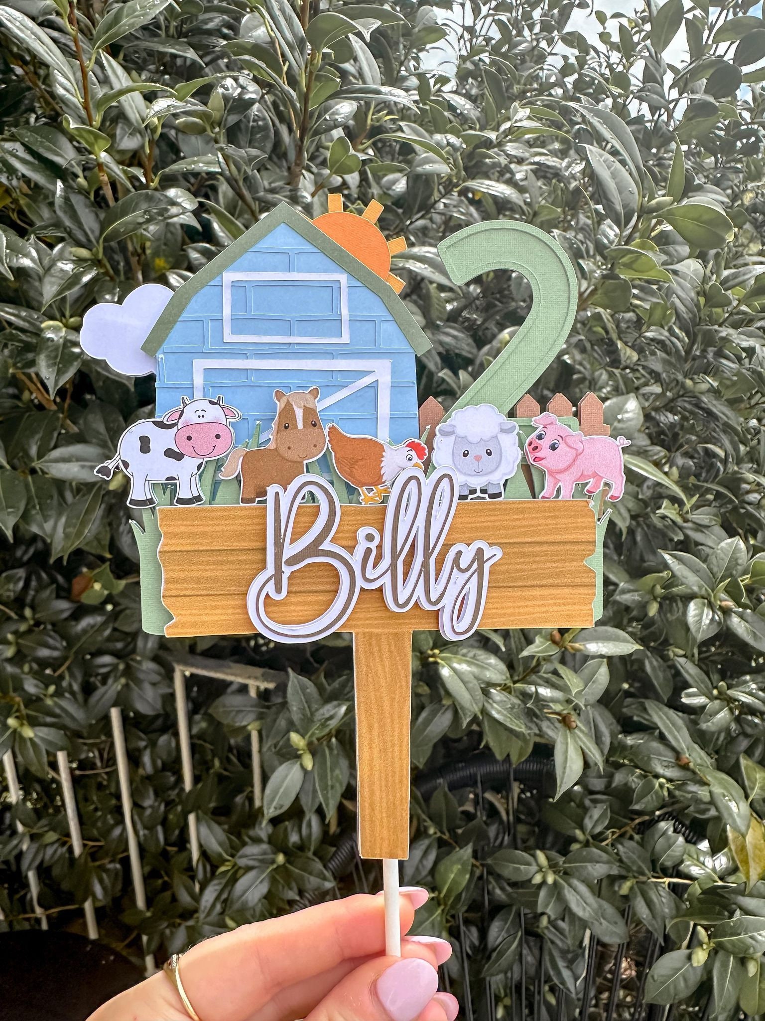 Personalised Farm House Cake Topper Cake Toppers Birthday Cake Toppers ...