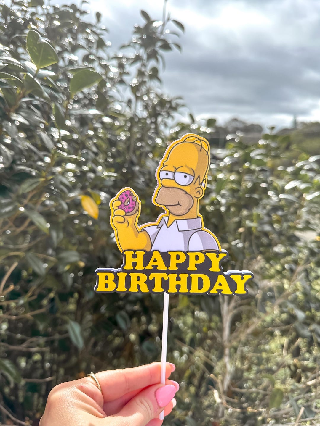Personalised Homer Simpson Theme Cake Topper Birthday Cake Toppers ...