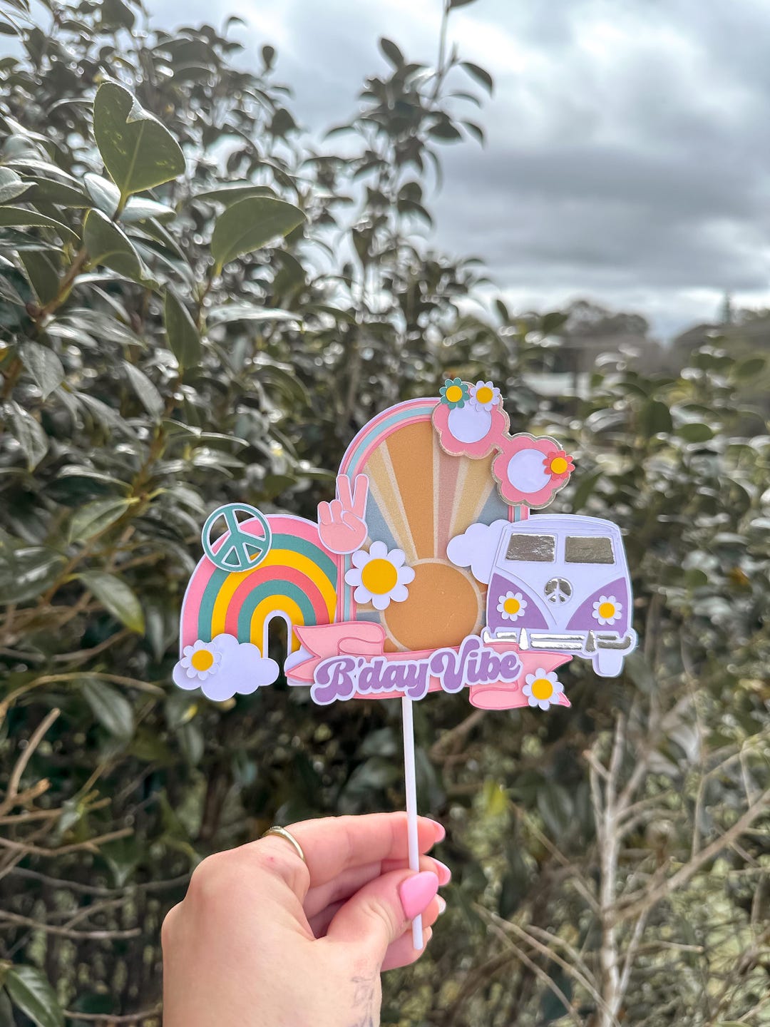 Personalised Retro Vibe Cake Topper Cake Toppers Birthday Cake Toppers ...