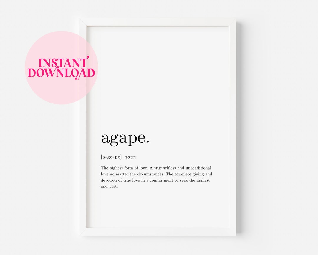 Agape Inspirational Motivation Instant Download Print | Wall Art Poster ...