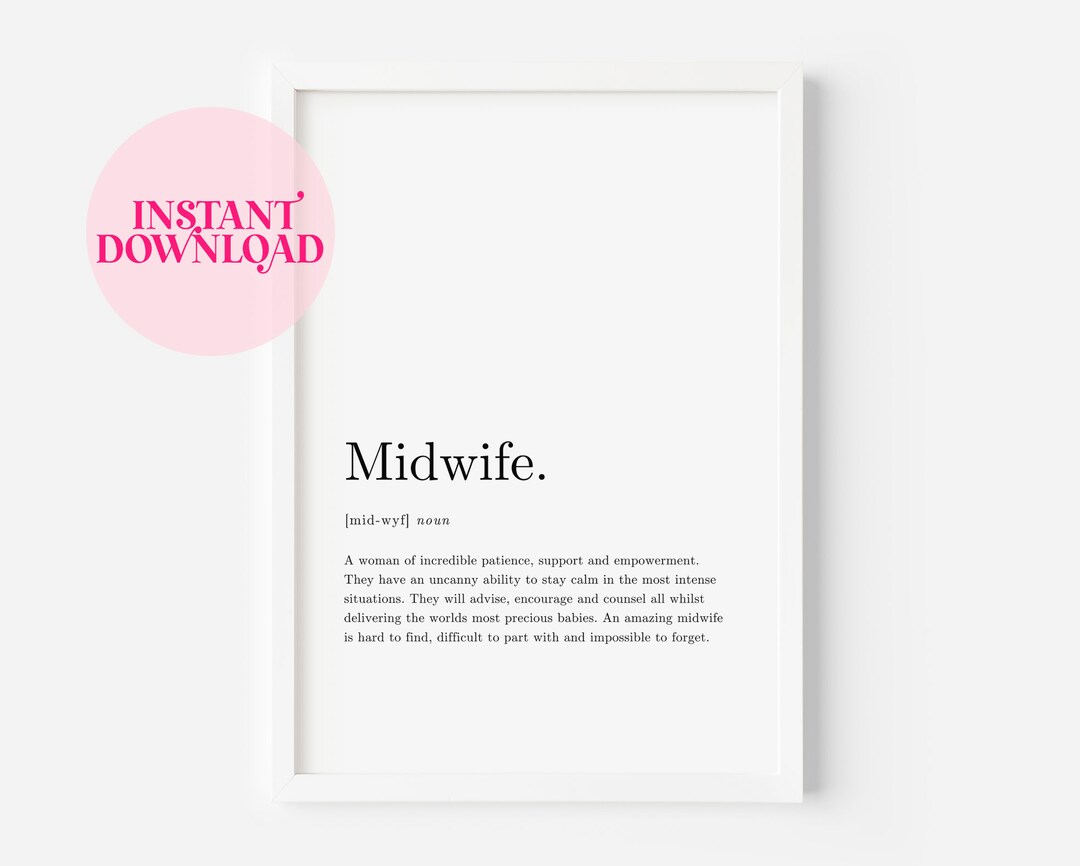 Midwife Instant Download Print | Wall Art Poster Last Minute Gift Idea ...