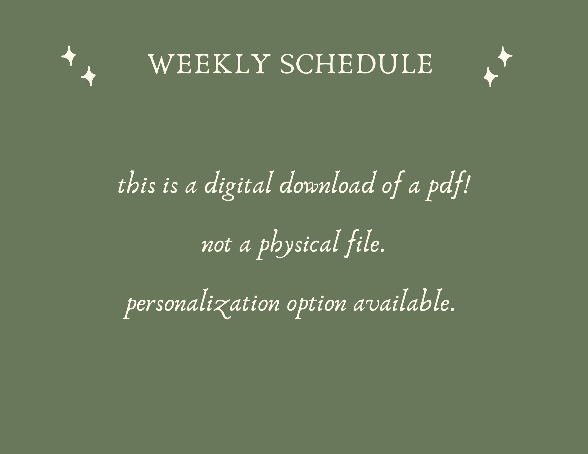 Digital Weekly Schedule, Aesthetic Sage Green, for College and High ...