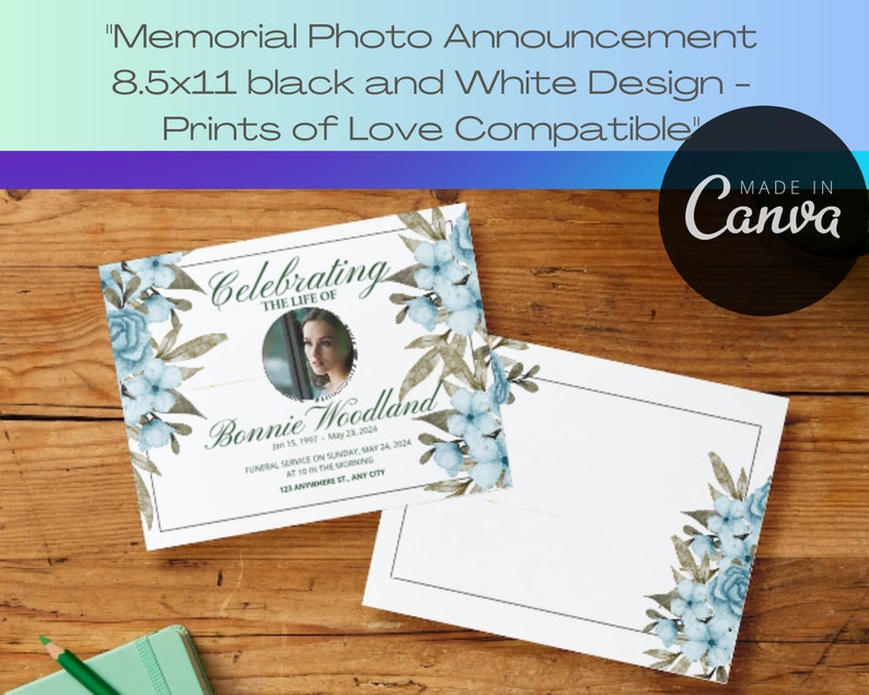 Editable Funeral Program Template Elegant Memorial Service - Etsy Australia