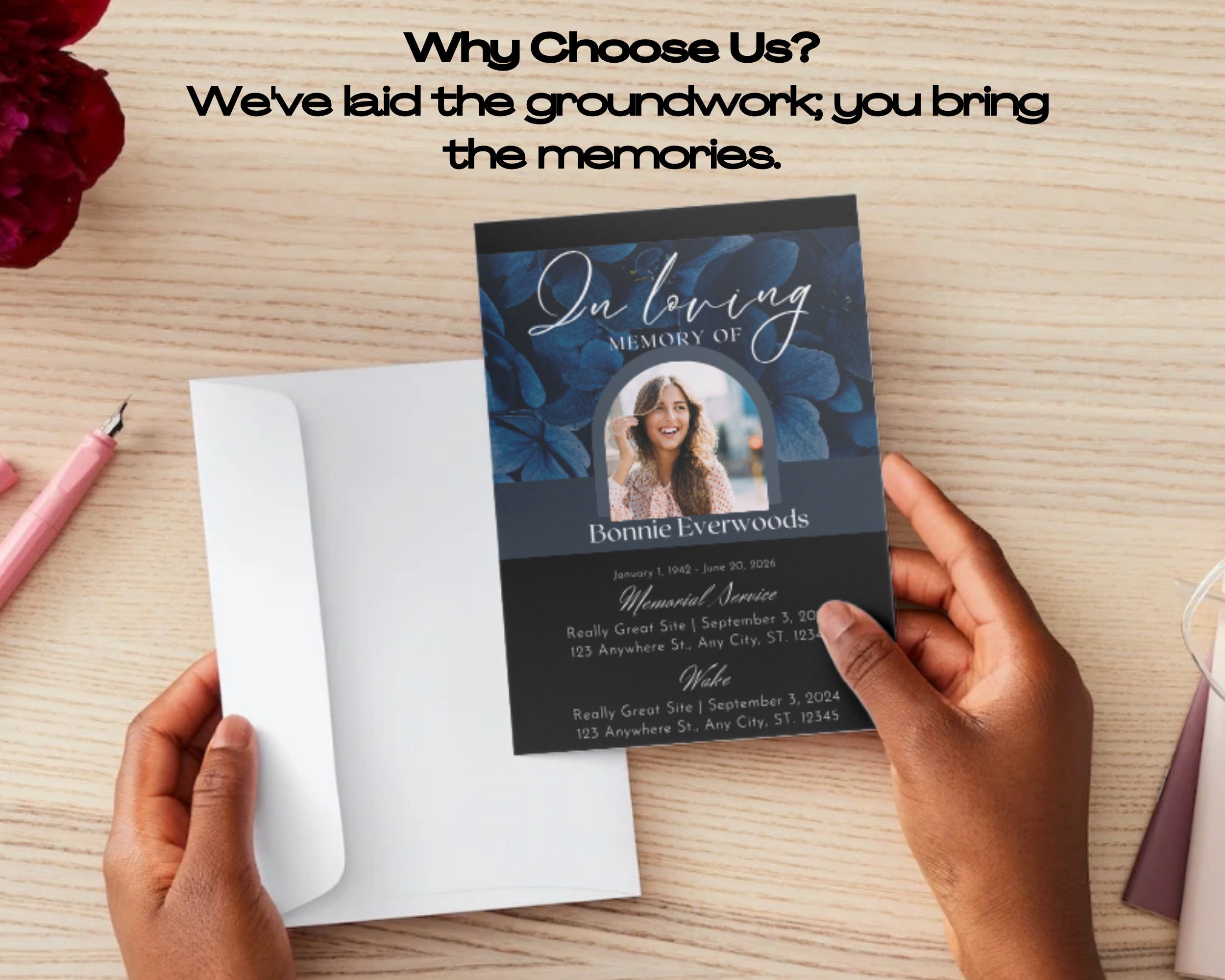 Editable Funeral Program Cards Printable Remembrance Cards - Etsy