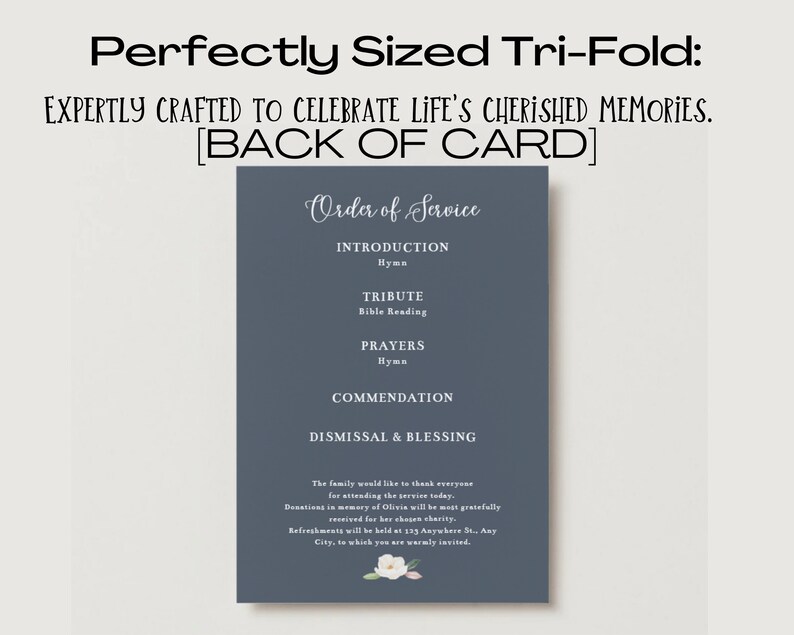 Editable Funeral Program Cards Printable Remembrance Cards - Etsy