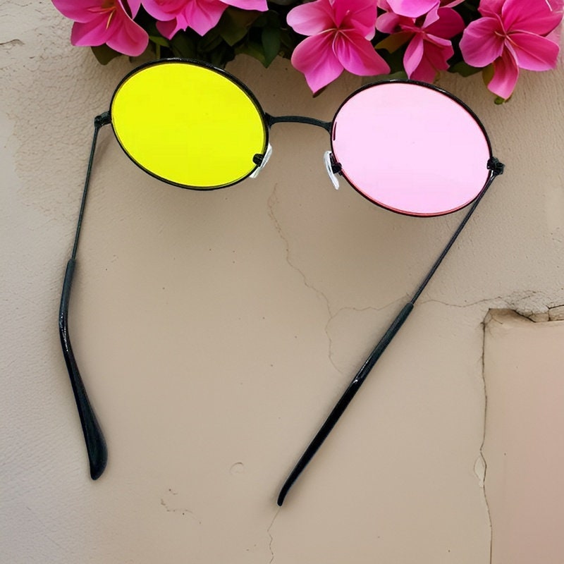 Spamton G. Spamton Glasses Undertale Pink and Yellow Circle Glasses ...