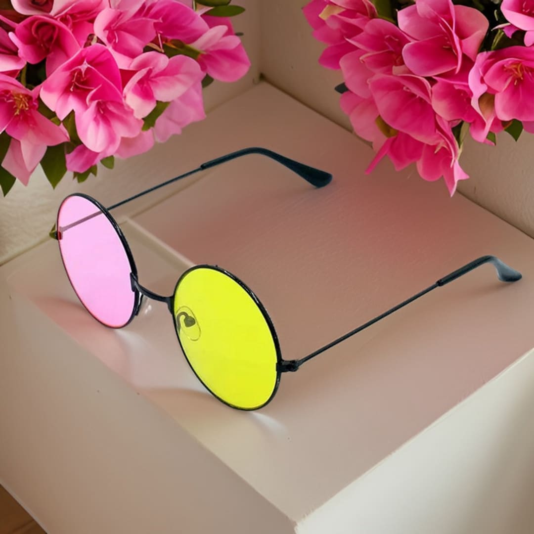 Spamton G. Spamton Glasses Undertale Pink and Yellow Circle Glasses ...