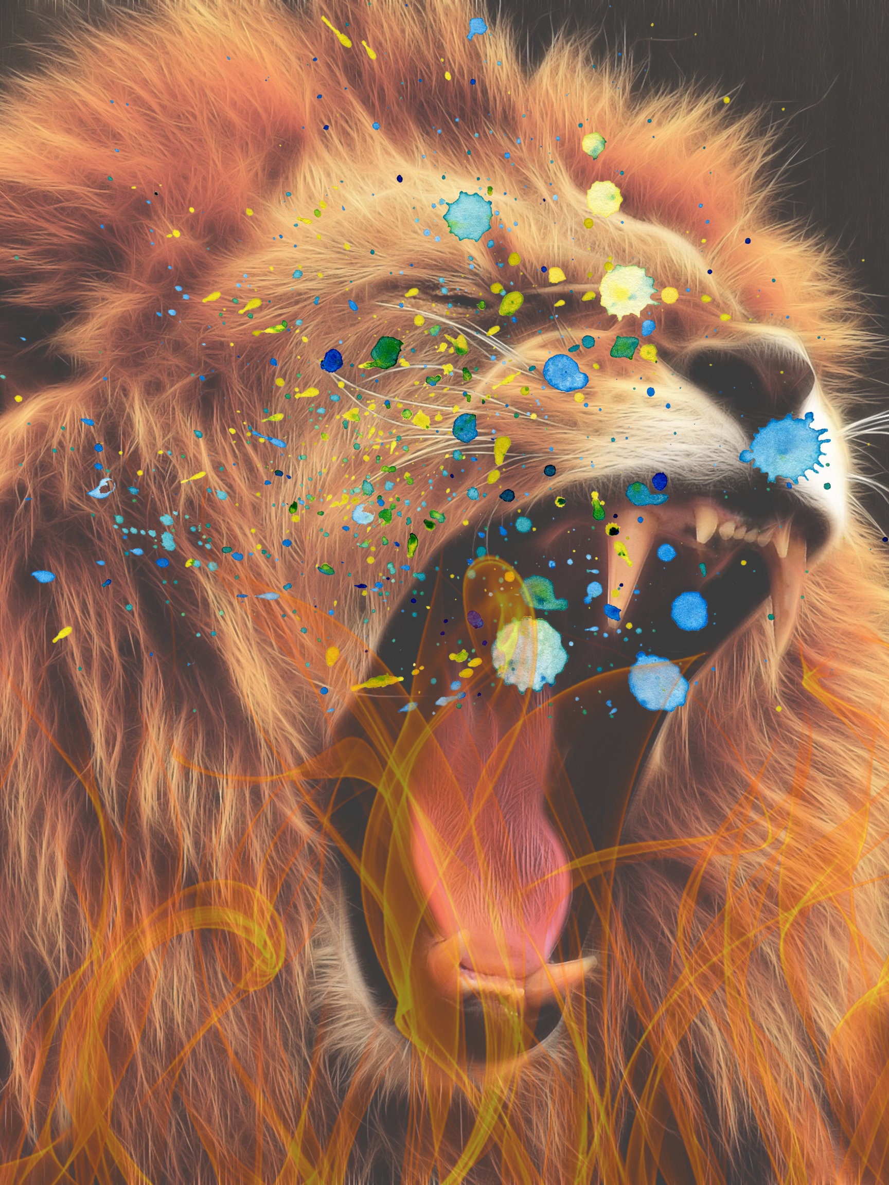 2 Posters / Lion Poster/elephant Poster/ Colorfull Posters - Etsy