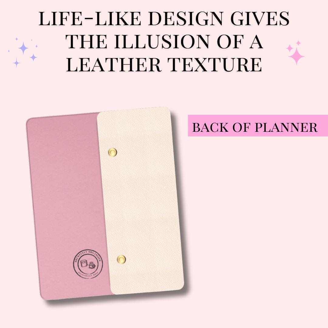 Pink Leather Kawaii Digital College Planner With Hyperlinked Tabs ...