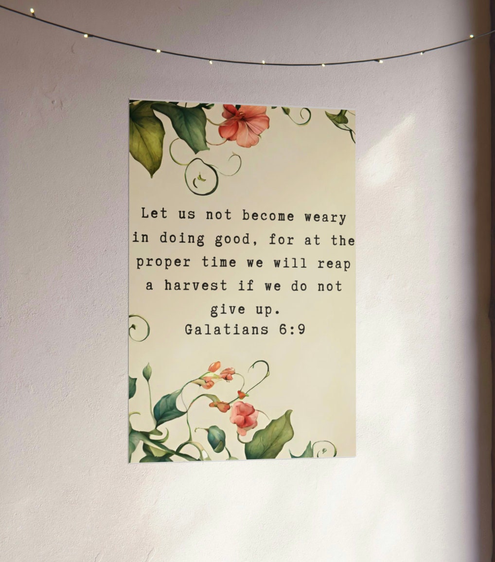 Motivational Christian Scripture Wall Art for Office Dorm or Bible ...
