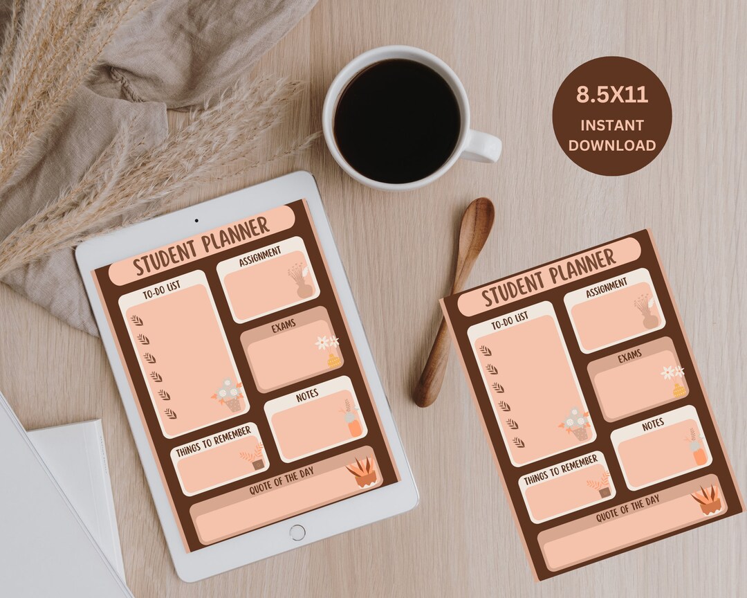 Student Planner, 2023 2024 Student Planner Template, Student Planner ...