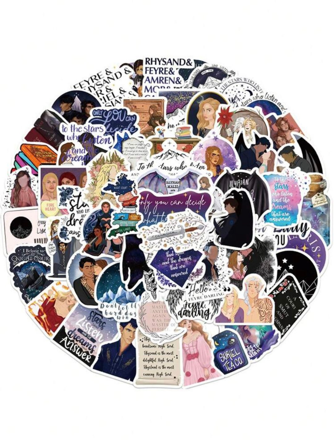 ACOTAR Sticker Pack, ACOTAR Stickers, Bookish Stickers the Night Court ...