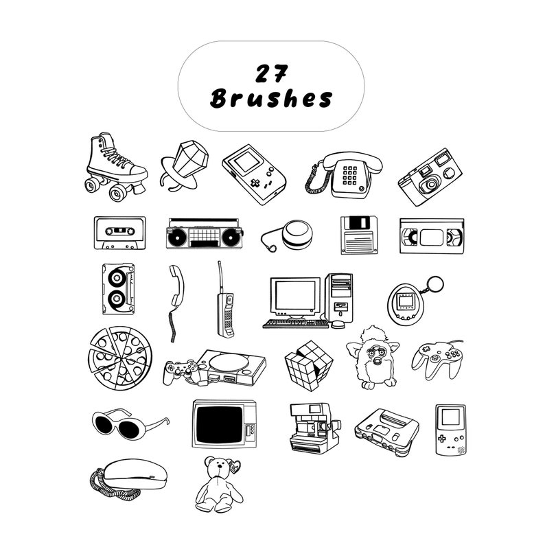 27 Photoshop 1990s Brushes, 1990s Stamps, 1990s Brush, 90s Brush, 90s ...