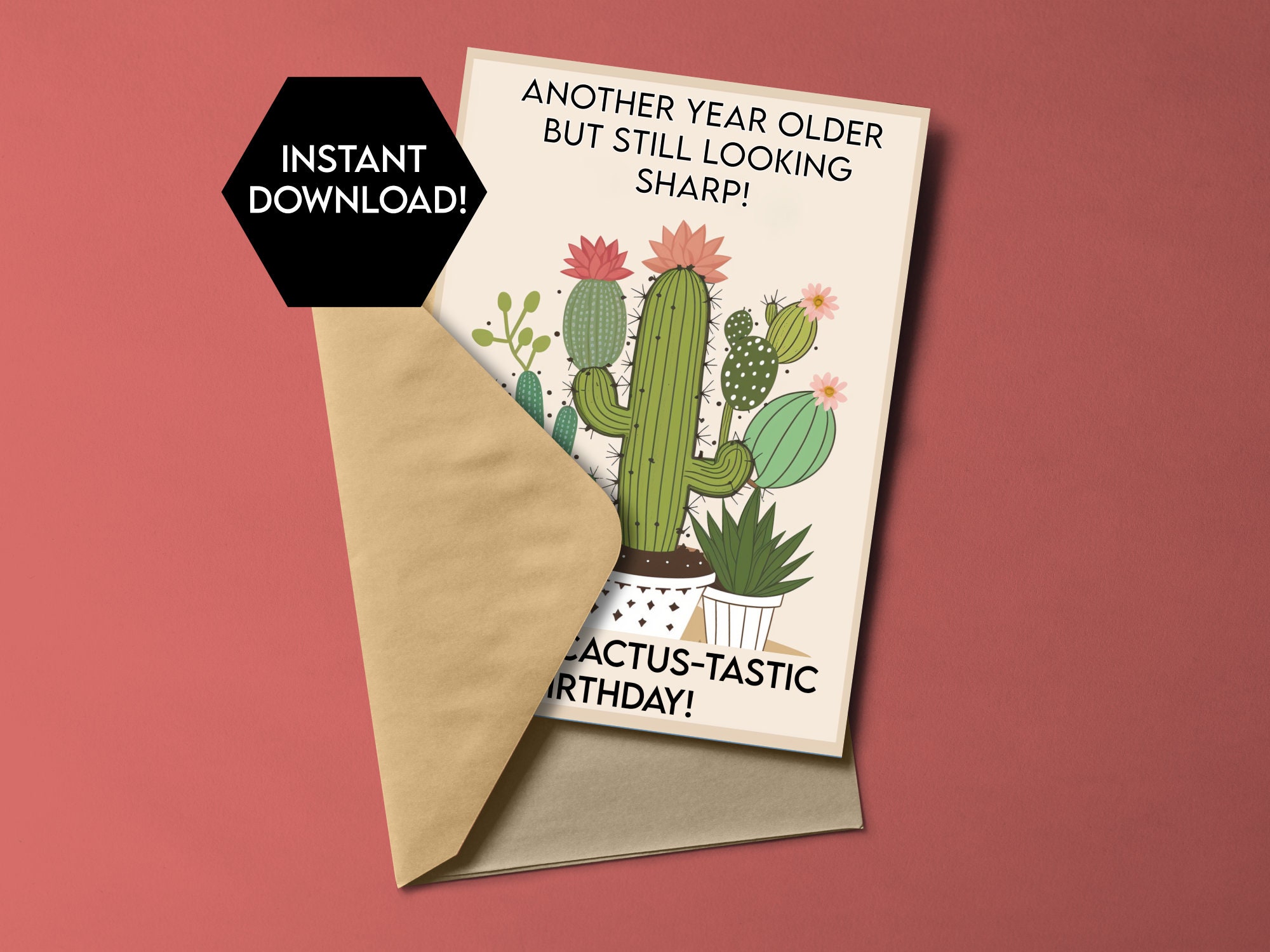 Printable Cactus Birthday Card, Printable Birthday Card Funny, Cute ...