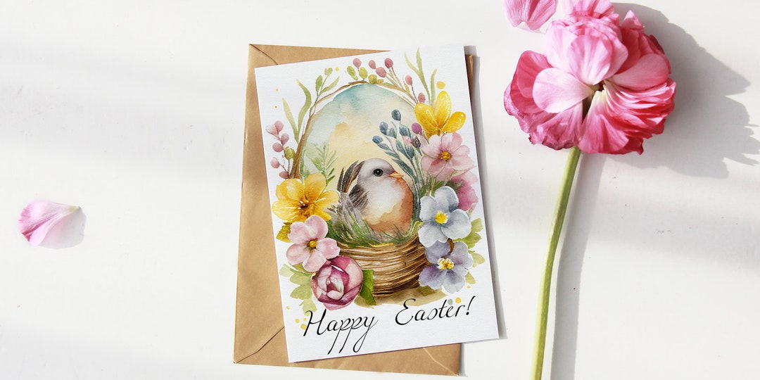 Beautiful Handprint Easter Egg Celebration Card | Cute Bunny Design ...