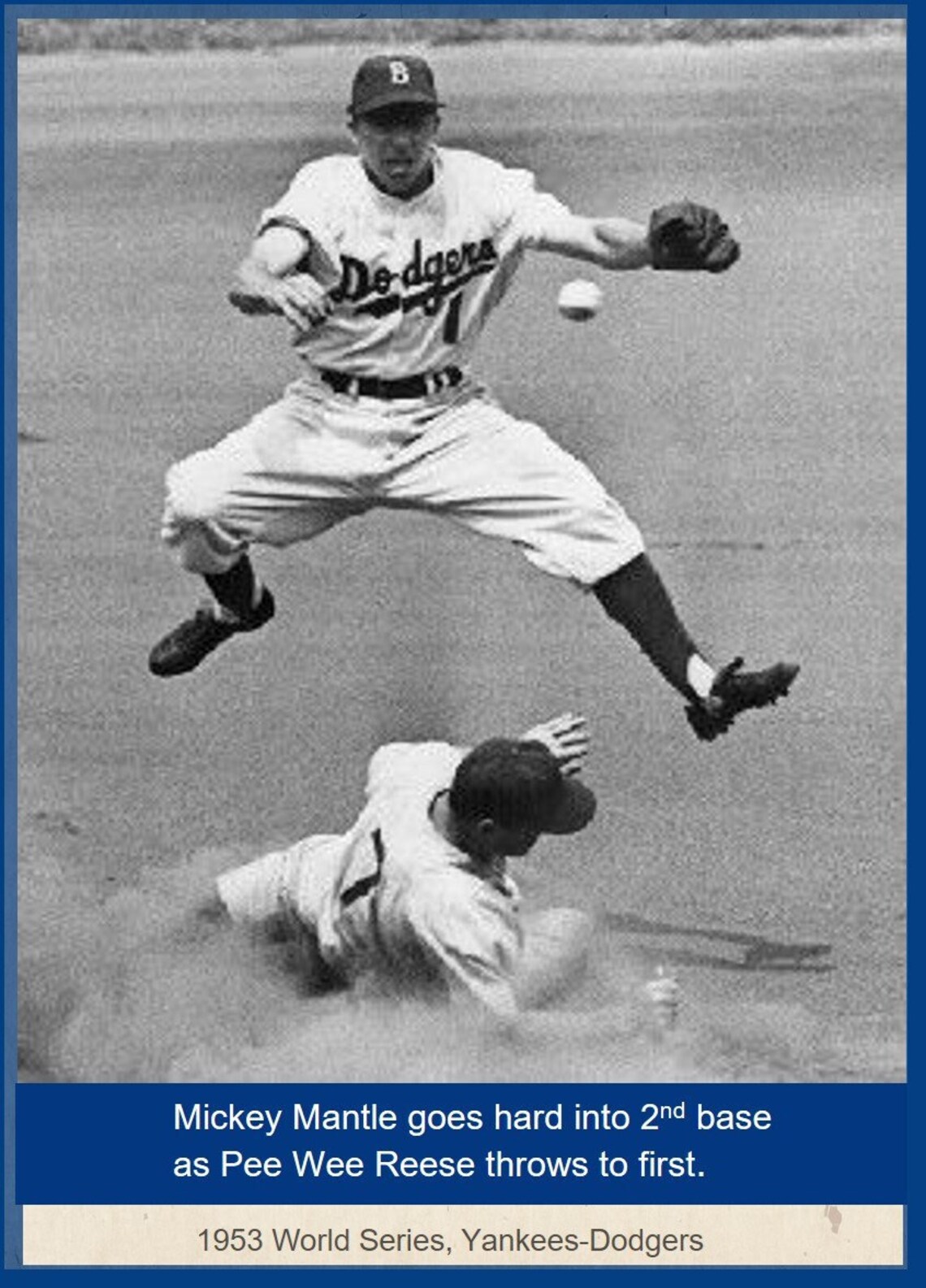 Pee Wee Reese; 1953 World Series; Yankees Vs Dodgers; Mickey Mantle ...