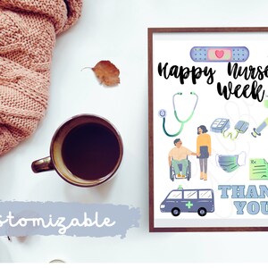 Happy Nurse's Week Printable Sign, Nurse Appreciation, RN, LVN, Nurse ...