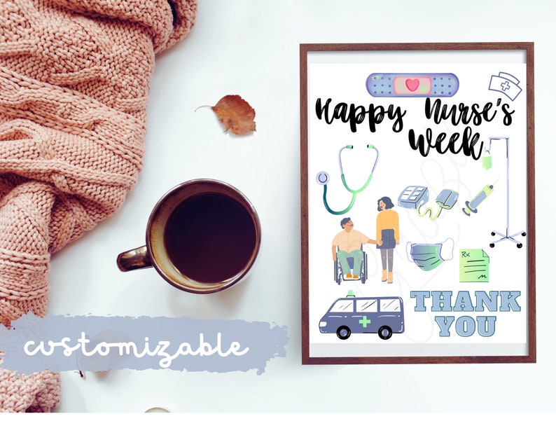 Happy Nurse's Week Printable Sign, Nurse Appreciation, RN, LVN, Nurse ...