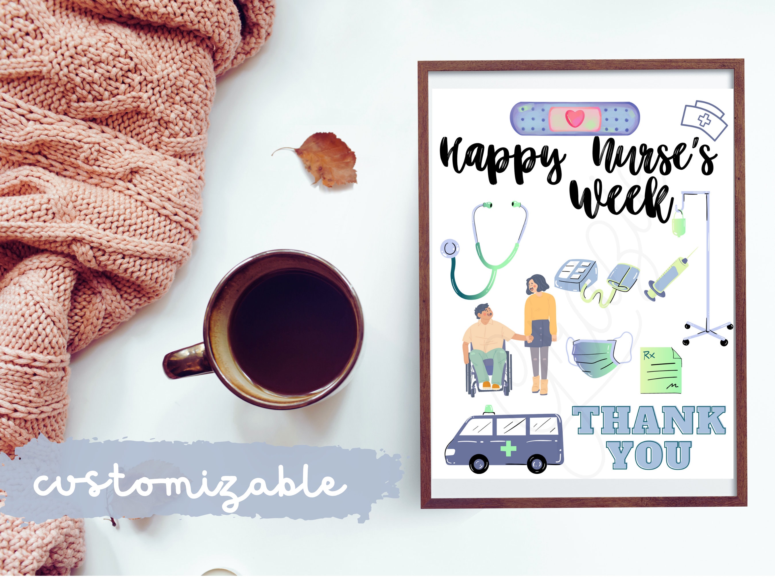 Happy Nurse's Week Printable Sign, Nurse Appreciation, RN, LVN, Nurse ...