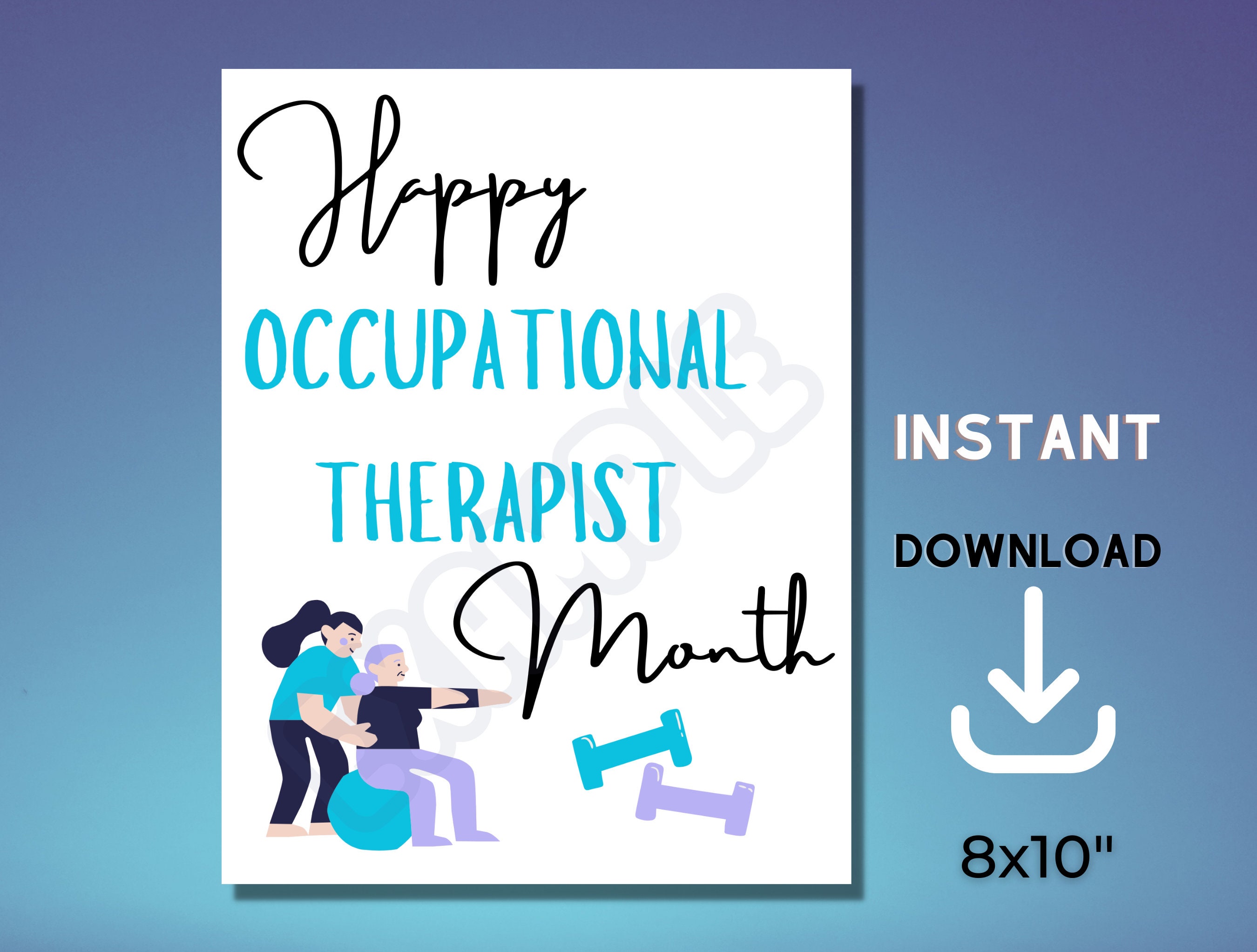 Happy Occupational Therapy Month, Digital Print, Thank You Gift - Etsy