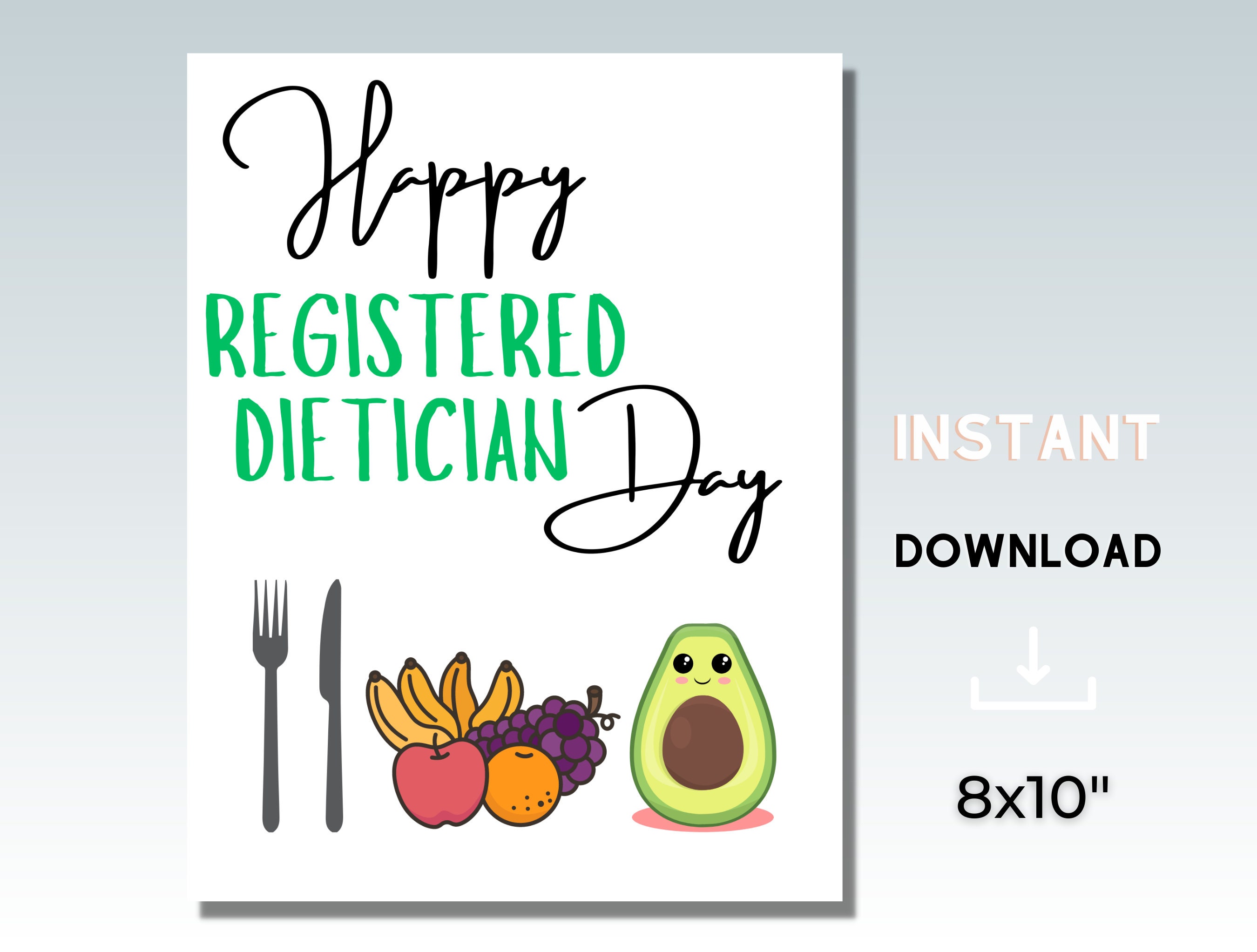 Happy Registered Dietician Day Printable Sign, RD Appreciation, RD ...