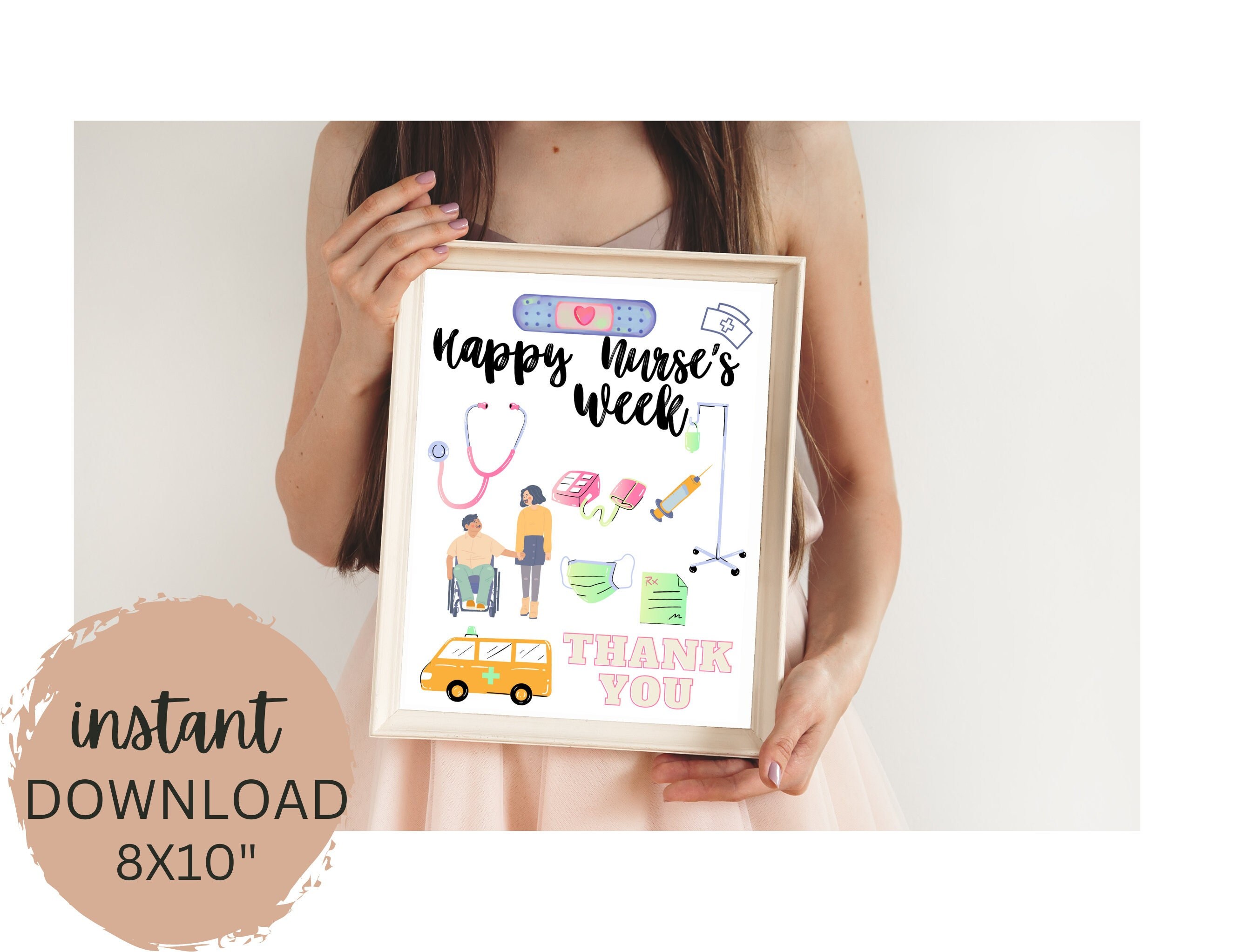 Happy Nurse's Week Printable Sign, Nurse Appreciation, RN, LVN, Nurse ...