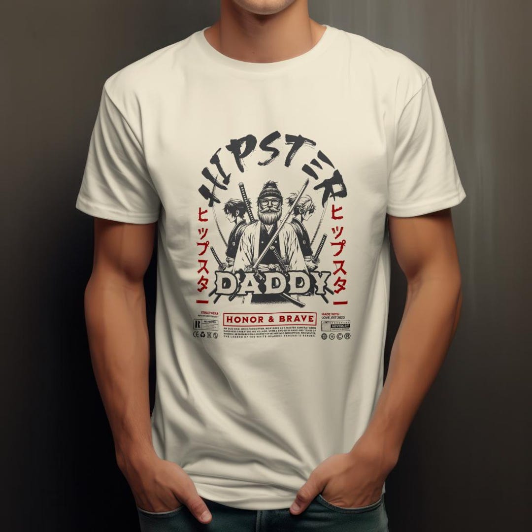Hipster Daddy Samurai Master T-shirt, Unisex Tee, Softstyle Shirt, Cool ...