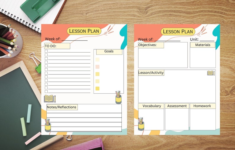 Lesson Plan, Teacher Planner, Printable Planner Pages, Printable Lesson ...