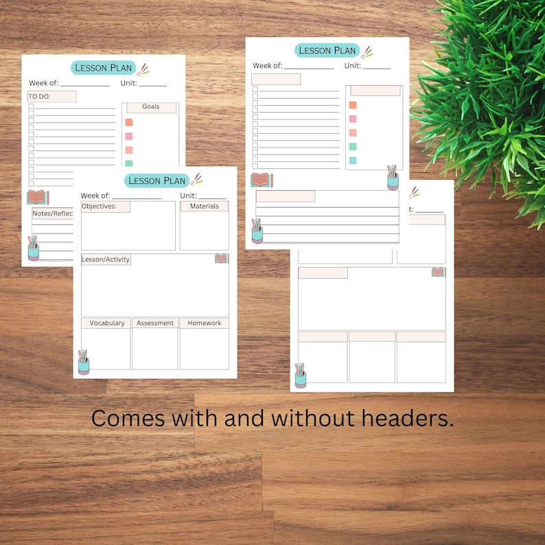 Printable Lesson Plan Template, Printable Teacher Planner, Printable ...