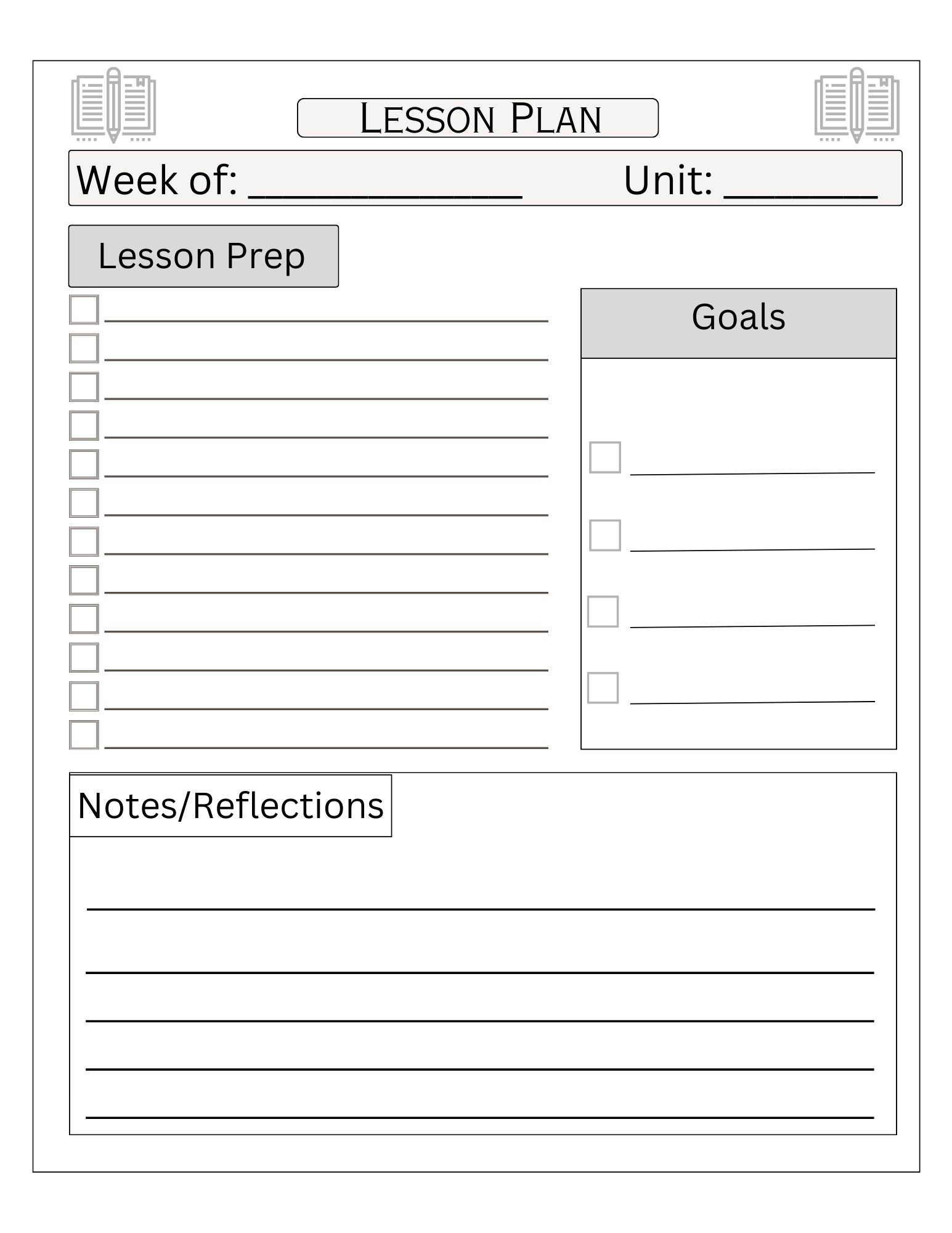 Teacher Planner Printable Planner Pages Printable Lesson Plan Pages ...