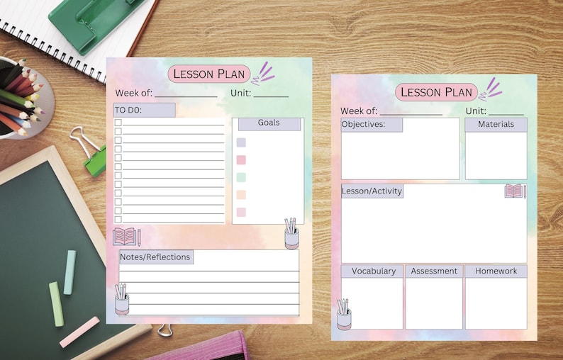 Lesson Plan, Teacher Planner, Printable Planner Pages, Printable Lesson ...