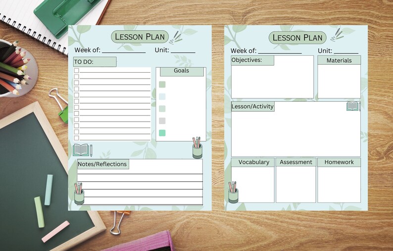 Lesson Plan, Teacher Planner, Printable Planner Pages, Printable Lesson ...