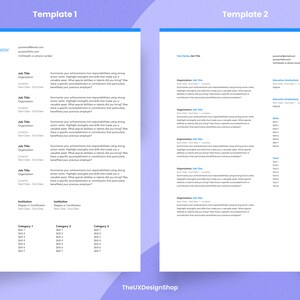 UX Designer Resume Template Bundle, Figma Template, Minimal, Clean ...