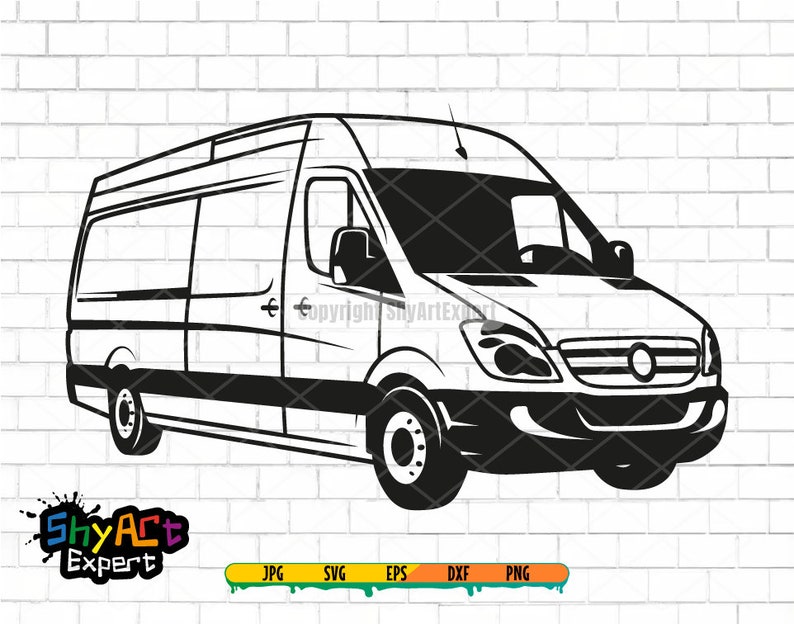 Delivery Van SVG File, Van Svg, Trucking Svg, Silhouette, Png, Cut File ...