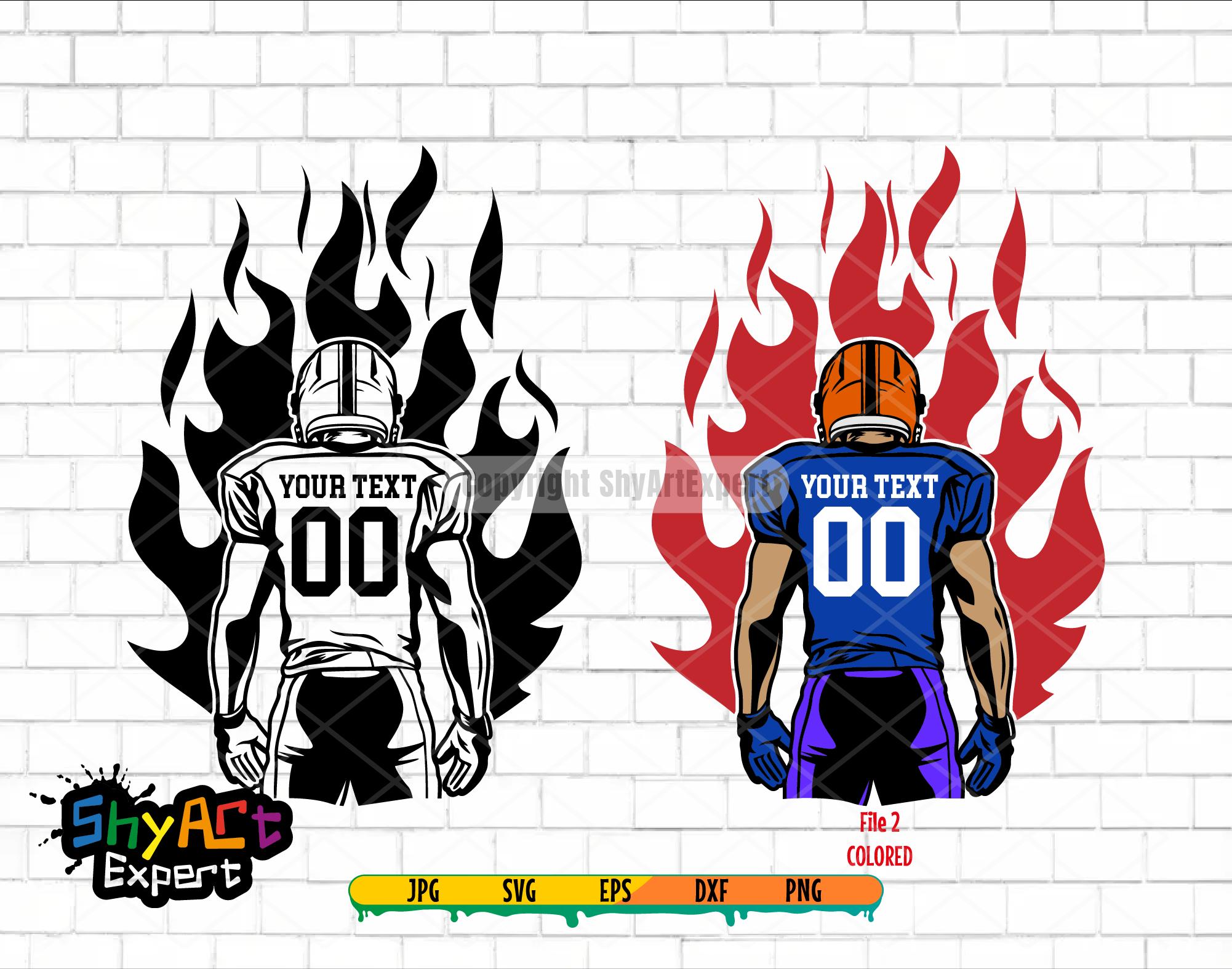 Football Player SVG File, Customized Svg, Football Team, Football Name ...