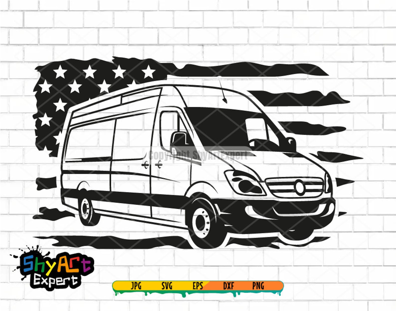 Us Delivery Van SVG File, Van Svg, Trucking Svg, Us Flag Svg ...