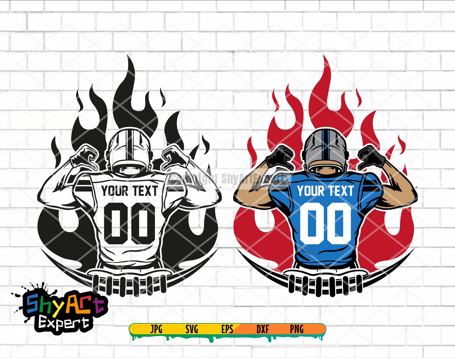 Football Player SVG File, Customized Svg, Football Svg, Colored Layers ...