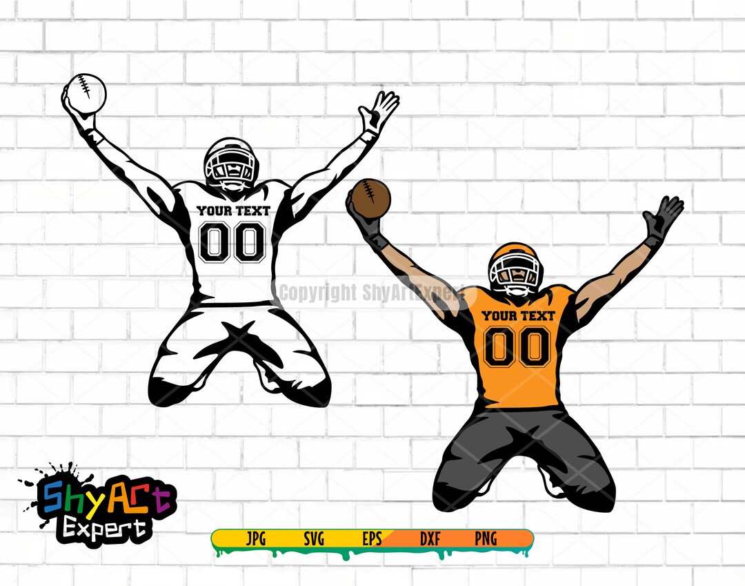 Football Player SVG File, Game Day Svg, Football Svg, Colored Layers ...