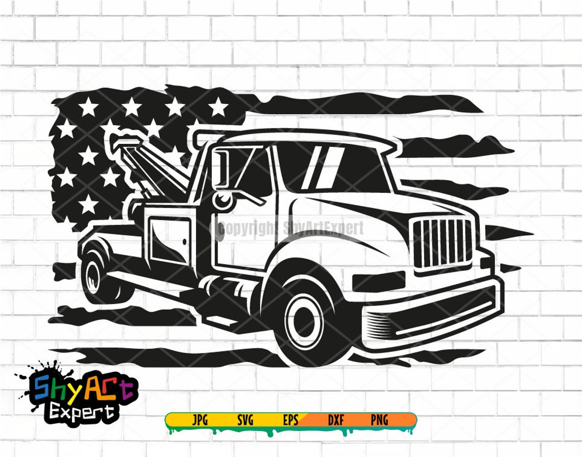Us Tow Truck SVG File, Tow Truck Svg, Tow Truck Clipart, Towing Truck ...