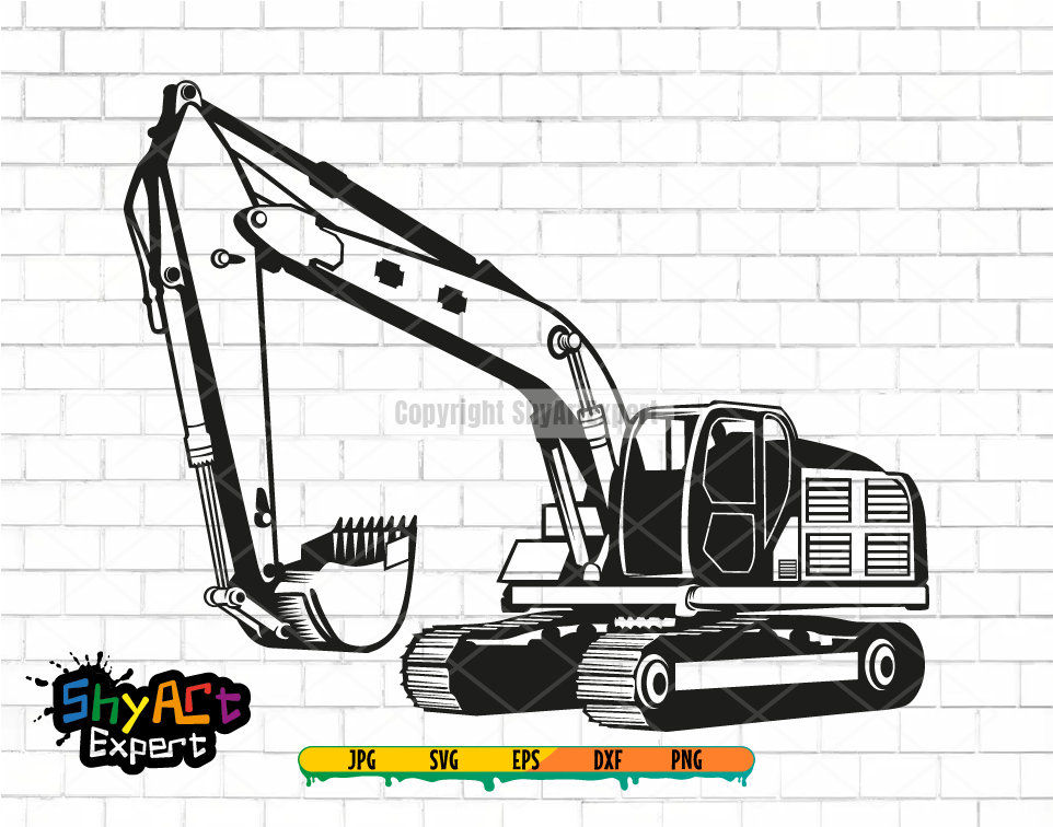 Excavator SVG File, Excavator Svg, Construction Vehicle, Excavator ...
